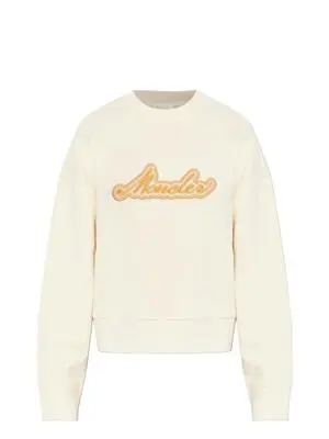 Moncler Moncler Logo Embroidered Crewneck Sweatshirt Cream