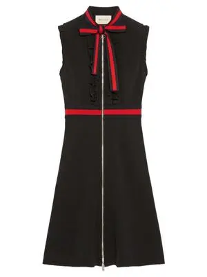 GUCCI Gucci Bow Tie Detail Zip-Up Dress