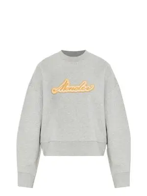 Moncler Moncler Embroidered Logo Crewneck Sweatshirt Grey
