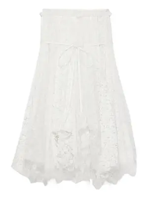 J.W.ANDERSON Jw Anderson Mixed Lace Longline Skirt - White