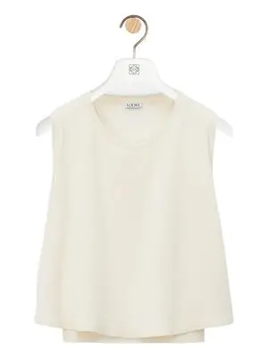 Loewe Sleeveless Jumper With Embroidered Logo - White
