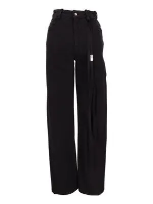 ANN DEMEULEMEESTER Herme 5 Pockets Slim Fit Cropped Jeans - Black