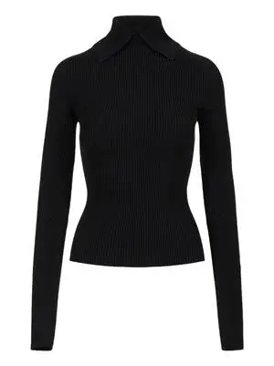 ICEBERG Iceberg Ribbed Collared Long Sleeve Top