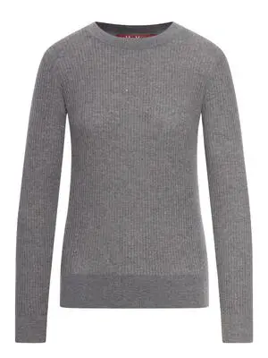 Max Mara Crewneck Ribbed Jumper - Gray