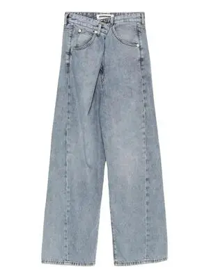 DARKPARK Ines Fold Over Denim Jeans - Gray