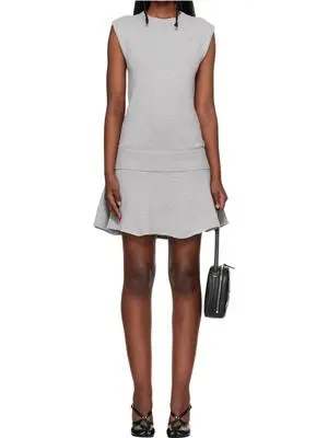 STEFAN COOKE STEFAN COOKE Ribbed Knit Crew Neck Mini Dress With Cutout Back