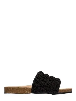 J.W.ANDERSON Flat Slippers With Knitted Cotton Upper - Black