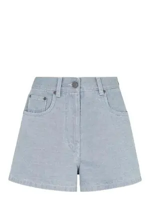 FENDI Fendi FF Embossed Denim Shorts
