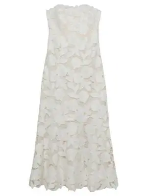 Simkhai Valletta Strapless Embroidered Maxi Dress - White