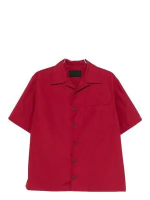 Prada Short-sleeved Fringed Shirt - Ruby Red