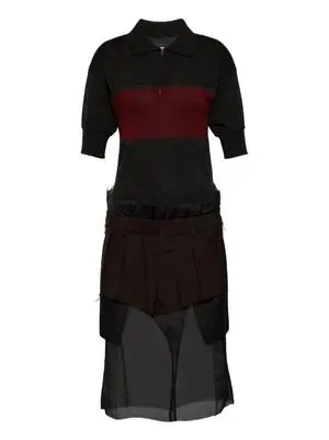 MAISON MARGIELA Layered Blend Midi Dress - Black