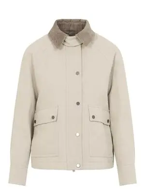 Brunello Cucinelli Zip Up Jacket With Classic Collar - Nude
