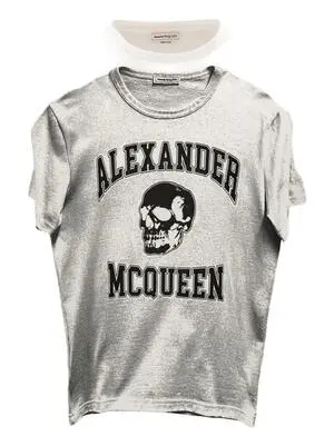 Alexander McQueen Logo Printed Crewneck T-shirt - White