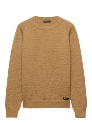 Prada Long-sleeved Crewneck Jumper - Camel Brown