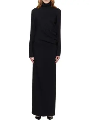 TOTEME Twist Long Sleeve Maxi Dress - Black