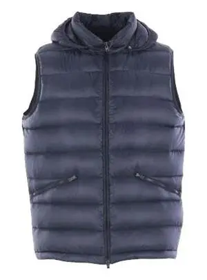Herno Hooded Zip-up Down Vest - Blue