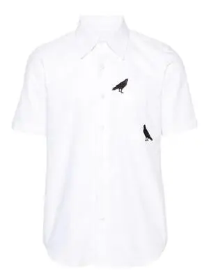 Thom Browne Raven-embroidered Cotton Shirt - White