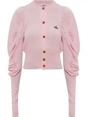 VIVIENNE WESTWOOD Eli Cropped Cardigan With Saturn Logo - Pink