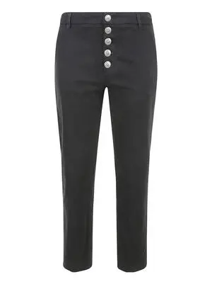 DONDUP Button-front Slim Pants - Black