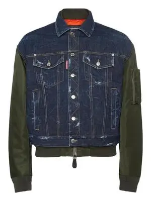 Dsquared2 Aviator Hybrid Bomber Jacket - Black