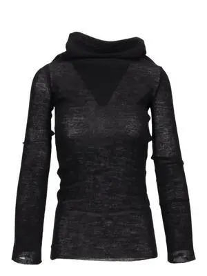 ANN DEMEULEMEESTER Tizziana Long Sleeve Knit Top - Black
