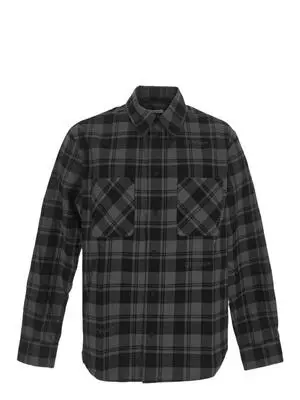 Off-White Checked Flannel Shirt - Black
