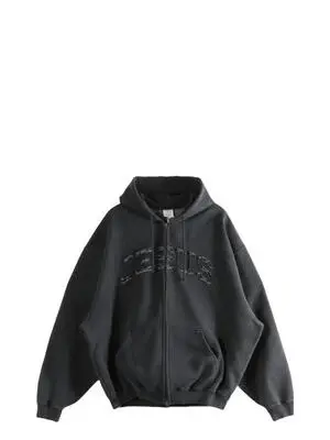 Vetements Full Zip Hoodie - Bwashed-out Black