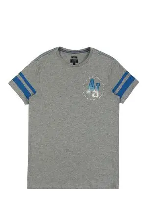 Emporio Armani Round Collar Logo T-shirt - Gray