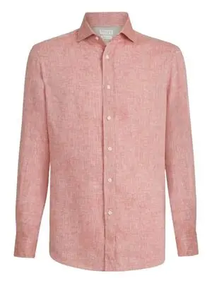 Brunello Cucinelli Textured Long-sleeve Shirt - Pink