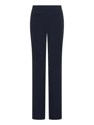 Marella Slightly Flared Cady Trousers - Navy Blue