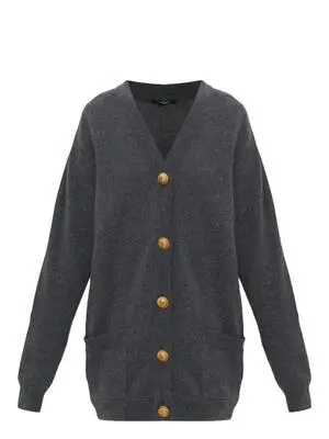 Balmain Button-up Knit Cardigan - Grey