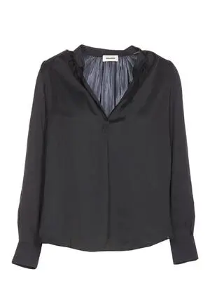 Zadig&Voltaire V-neck Long-sleeved Shirt - Black