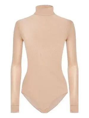 MAISON MARGIELA High Neck Long Sleeve Bodysuit - Nude