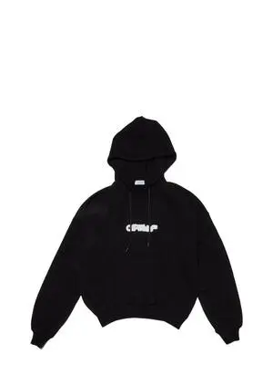 Off-White Logo Printed Long-sleeved Hoodie - Black