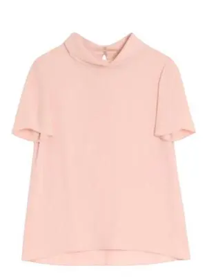 Valentino Garavani Valentino Georgette Mock Neck Short-Sleeved Top No