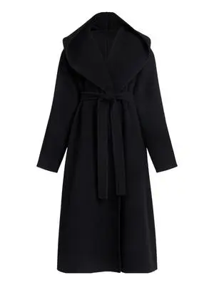 Alaïa Hooded Tie Coat - Black