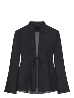 Givenchy And Linen Shirt With Lace Detail - Black