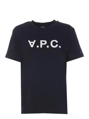A.p.c. Velvet Logo Crewneck T-shirt - Black