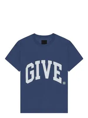Givenchy Logo Embroidered Crewneck T-shirt - Medium Blue