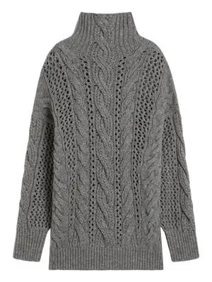Sportmax Oversized Cable-knit Sweater - Medium Gray