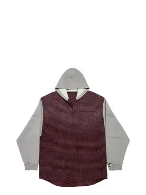 Balenciaga Distressed Hooded Hybrid Shirt - Red