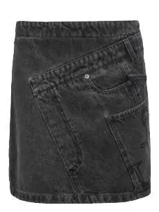 J.W.ANDERSON Jw Anderson Mid-rise Twisted Denim Mini Skirt - Grey