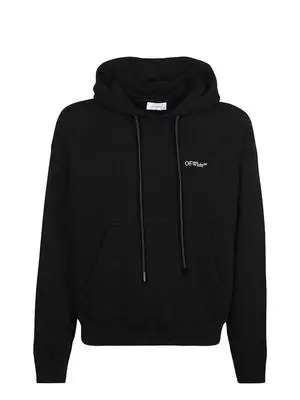 Off-White Scratch Arrow Printed Drawstring Hoodie - Black