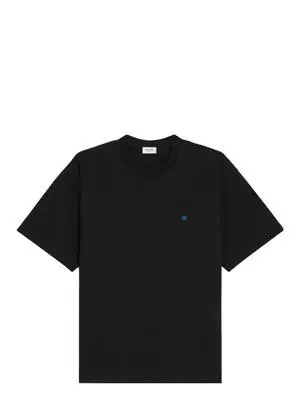 Celine Loose T-shirt In Cotton Jersey - Black/blue Denim