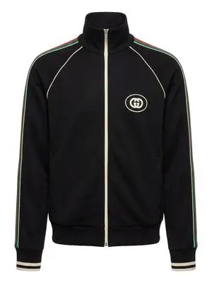 Gucci Technical Jersey Zip Jacket With Interlocking G - Black