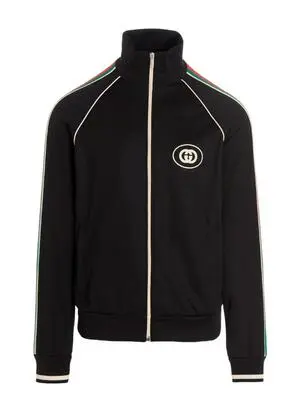 Gucci Technical Jersey Zip Jacket With Interlocking G - Black