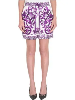 Dolce & Gabbana Majolica Print Shorts - Pink