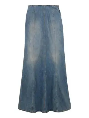 HAIKURE Denim Long Midi Skirt - Blue