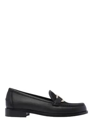 FERRAGAMO Gancini Jacquard Slip-on Loafers - Black