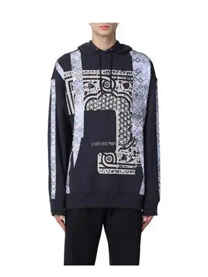 Emporio Armani Logo Hooded Sweater - Black